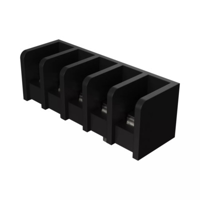 12.70mm Pitch, Single Row, Tri-Barrier Terminal Strip, without Mounting Ends, Black, Steel Screws, 5 Circuits for sale