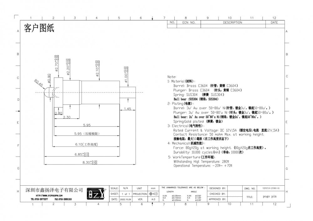 YZP0710-27083-01 packaging specification page 3