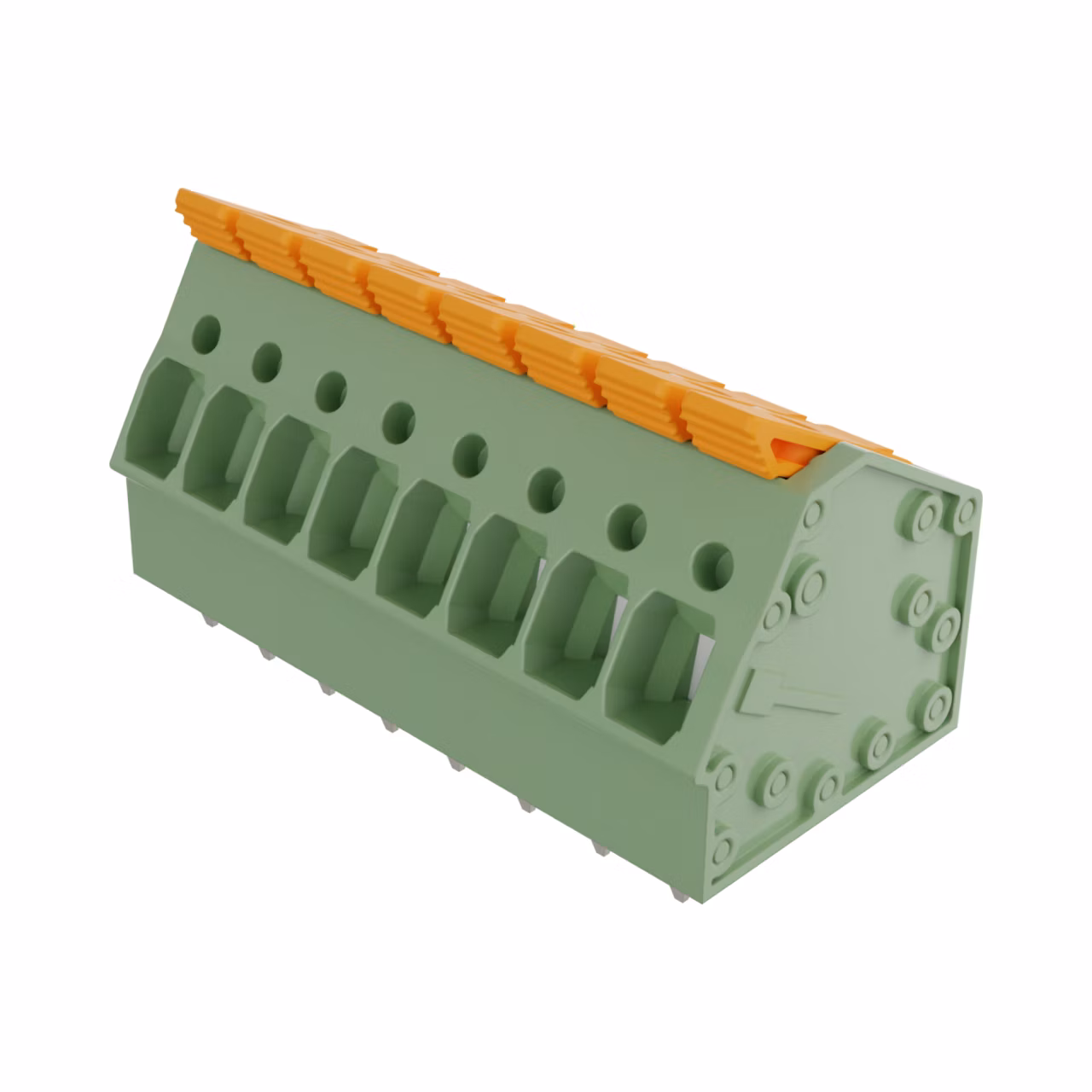 5.00mm Pitch Lever Activated Fixed Mount PCB Terminal Block, 35° Wire Entry, 8 Circuits for sale