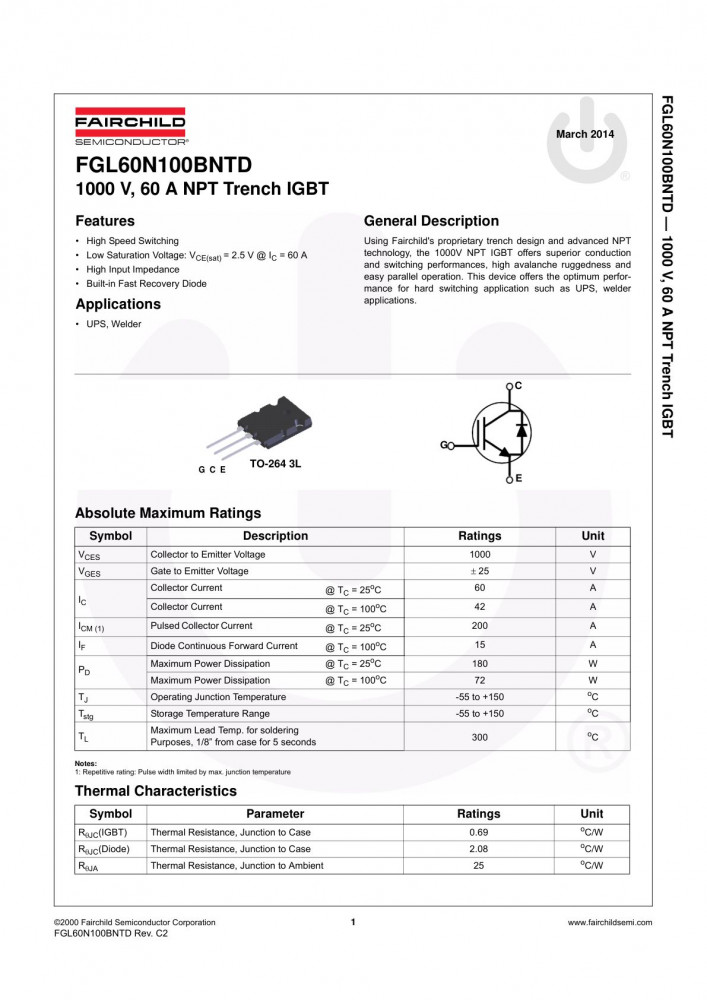 FGL60N100BNTDTU datasheet page 2
