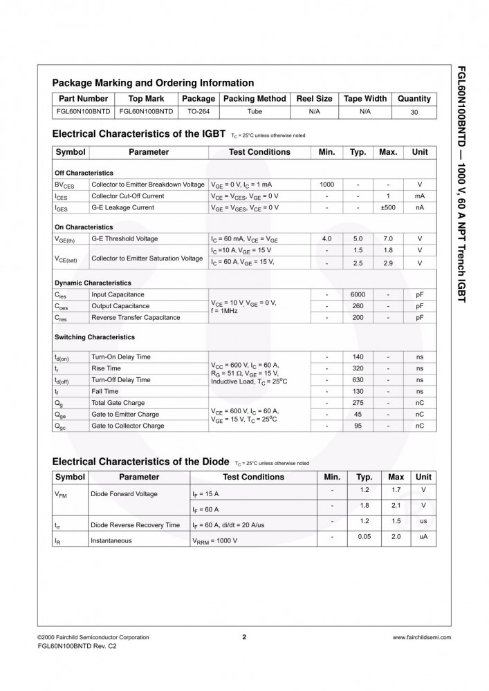 FGL60N100BNTDTU datasheet page 3