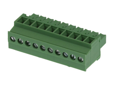 3.50mm Pitch Eurostyle Vertical Plug, Rear Wire Entry, Green Housing, 10  Circuits for sale
