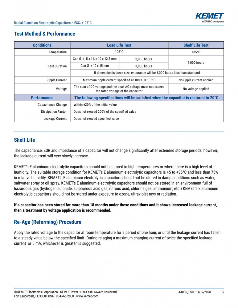 KEMET ESC datasheet page 5