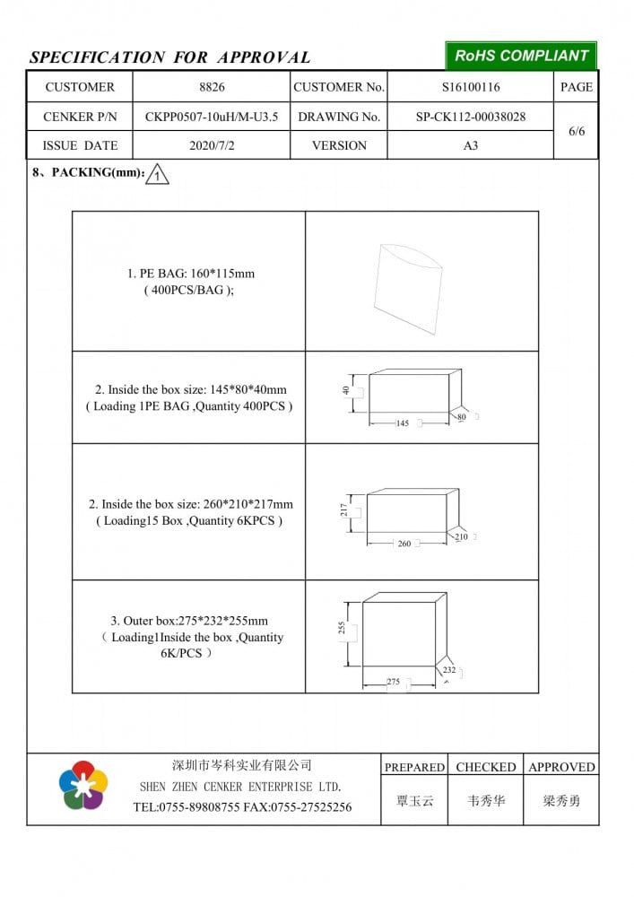 CKPP0507-10uH/M-U3.5 specification page 8