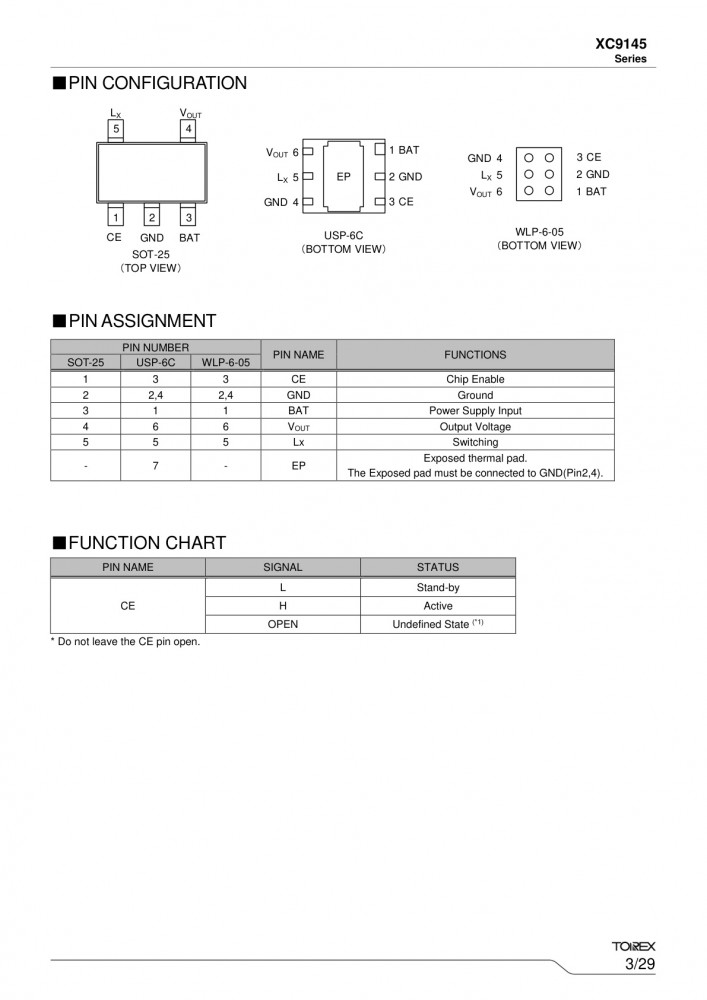 XC9145 datasheet page 3
