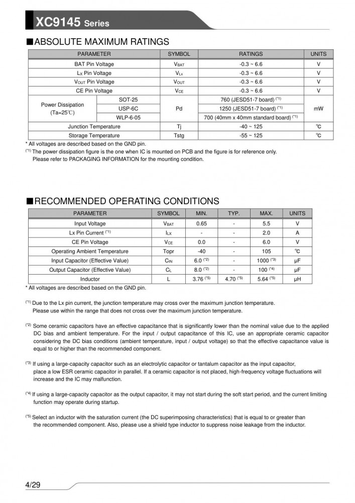 XC9145 datasheet page 4