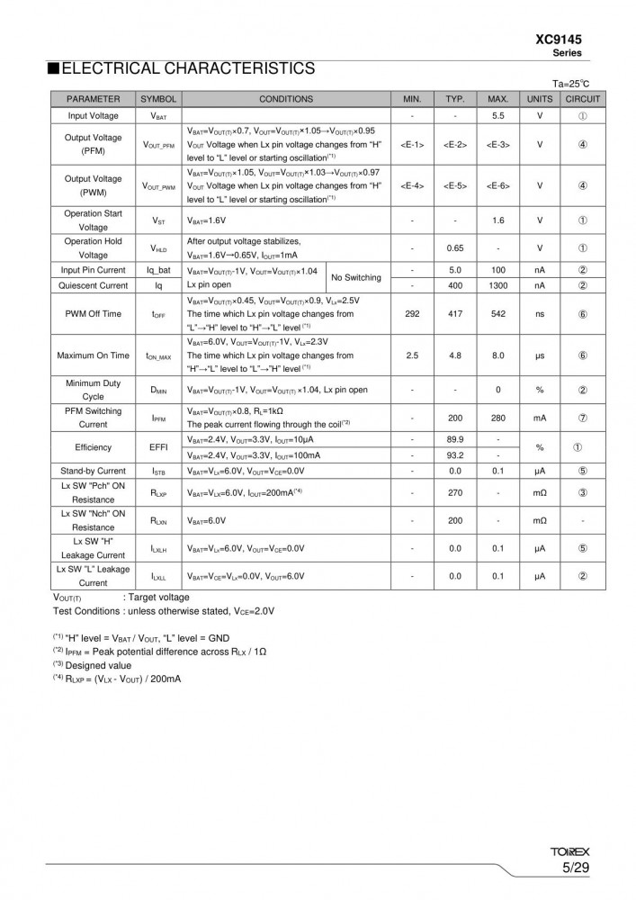 XC9145 datasheet page 5