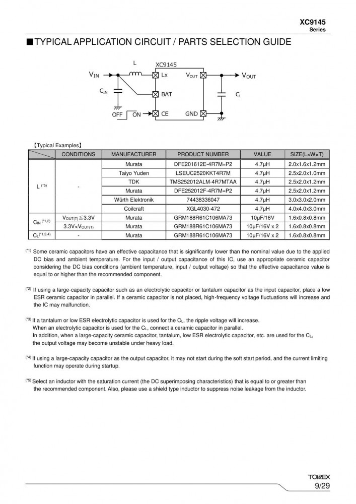 XC9145 datasheet page 9