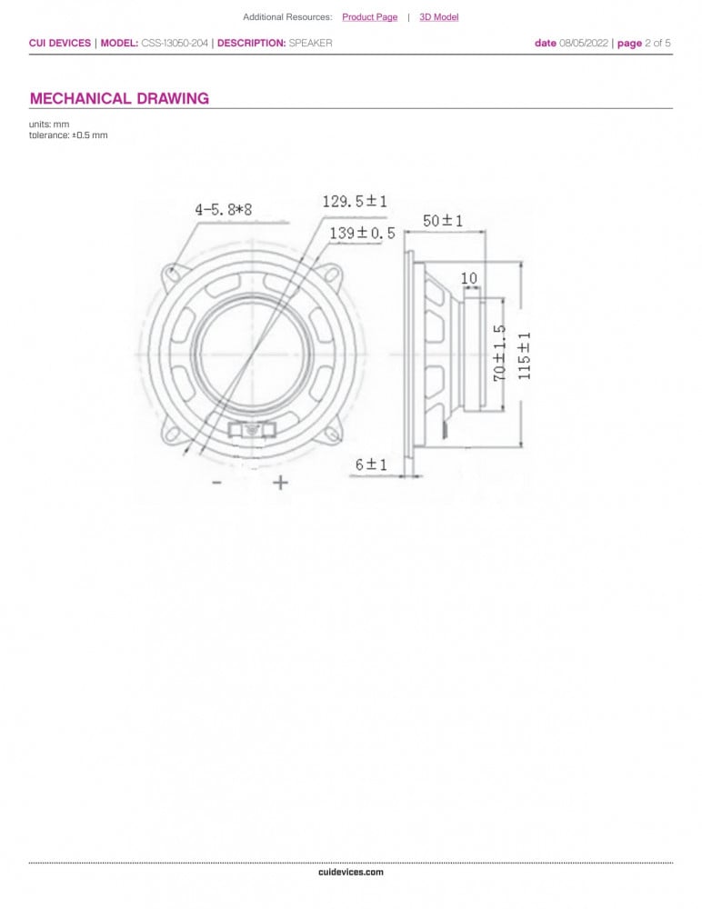 CSS-13050-204 datasheet page 2