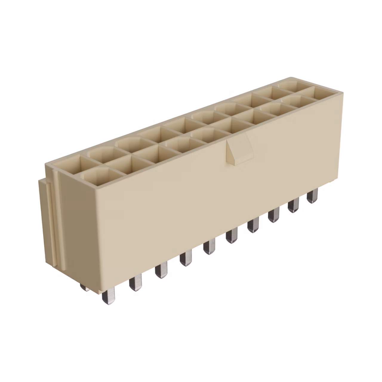 Mini-Fit Jr. Header, 4.20mm Pitch, Vertical, Nylon, without Flange, 22Circuits, Tin (Sn) over Nickel (Ni) Plating, Bulk Packaging