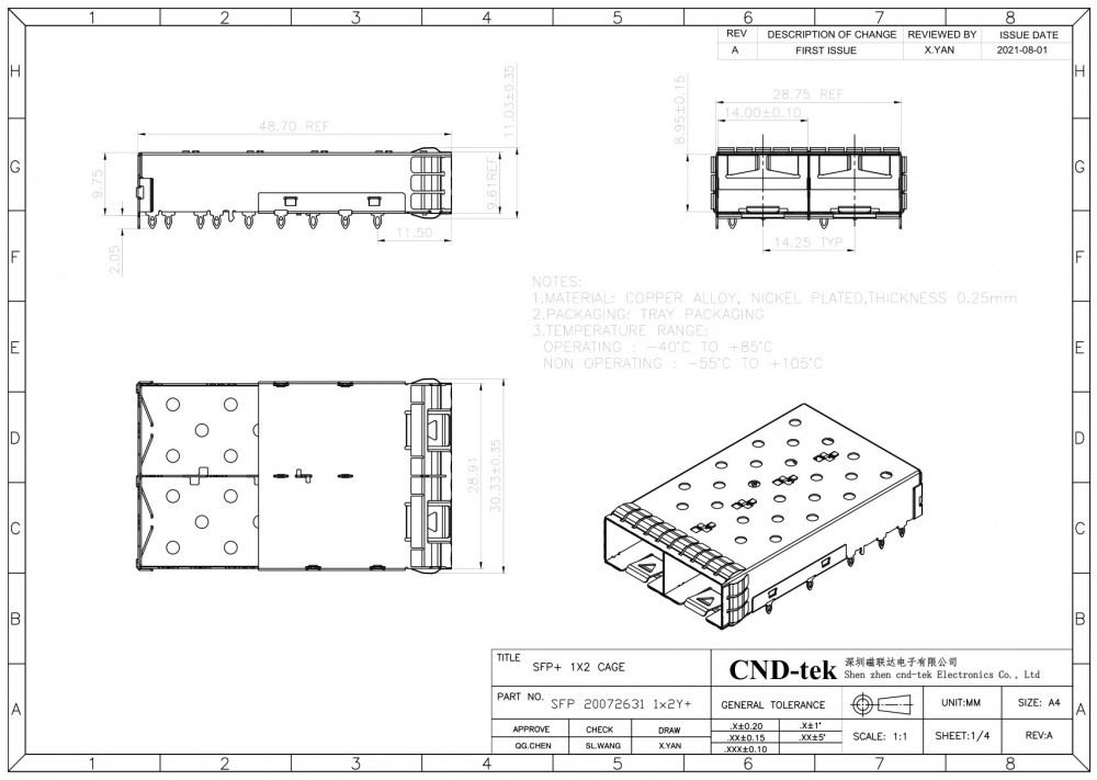 SFP 20072631 1x2Y+ drawing page 1