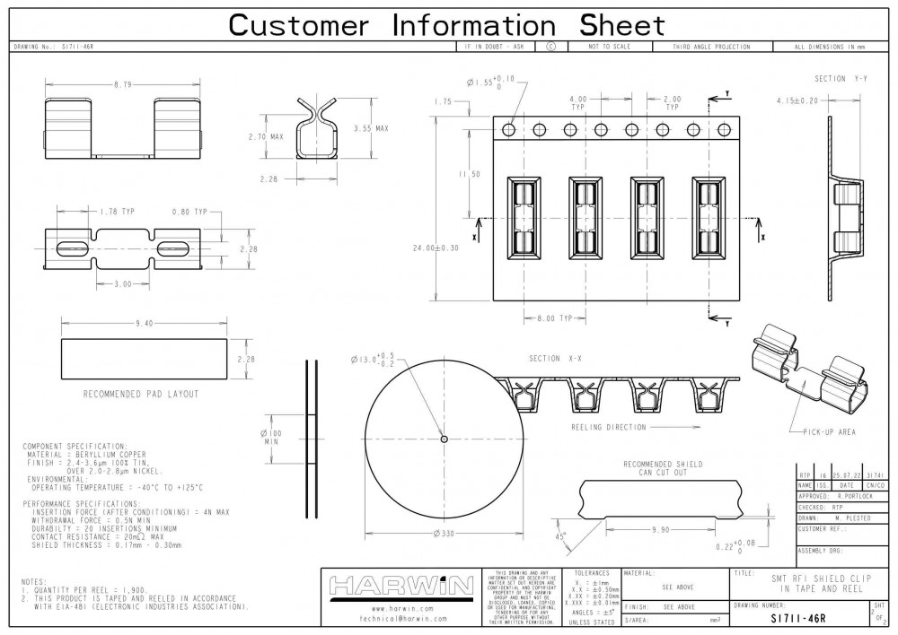 Harwin S1711-46R technical document preview