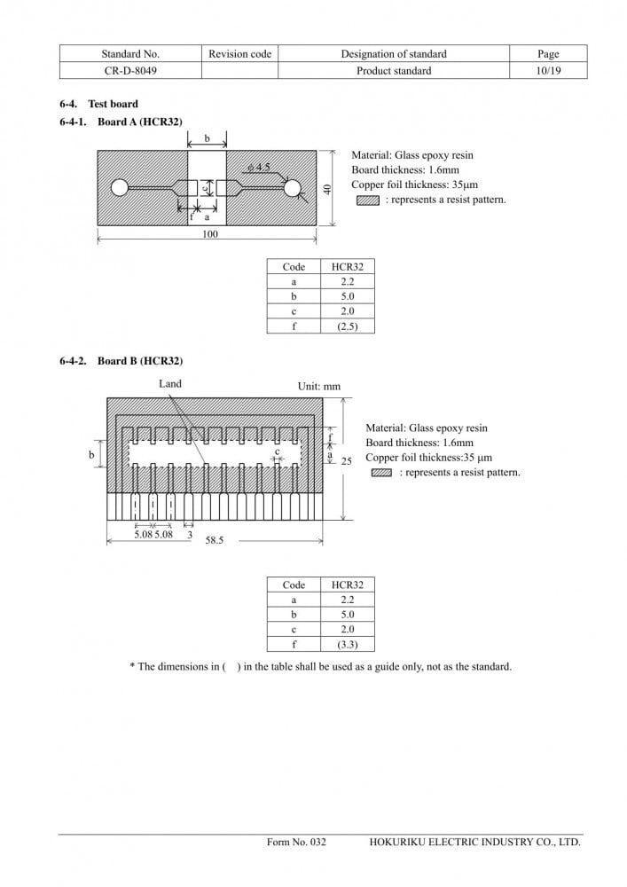 HDK HCR32 product standard page 10