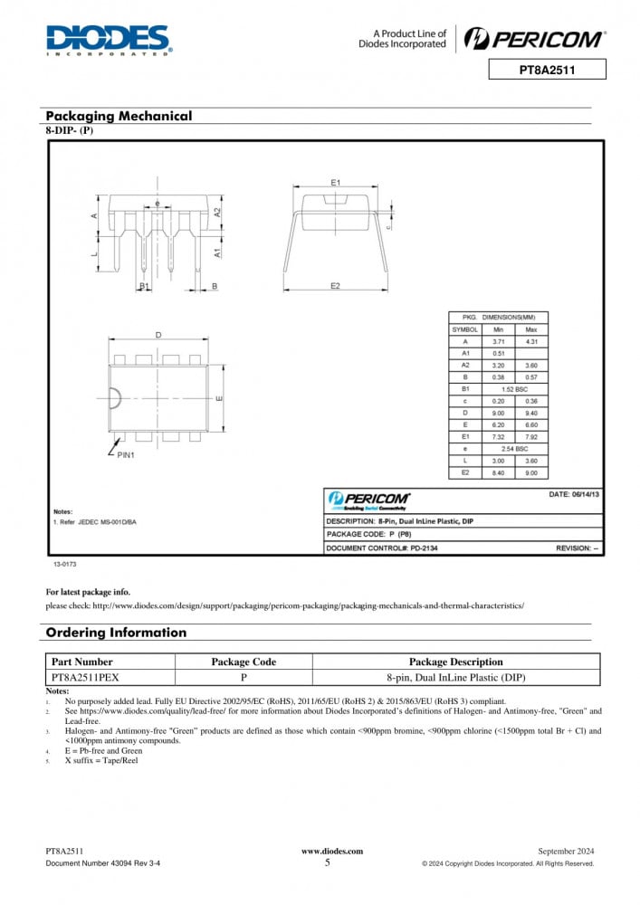 PT8A2511PE datasheet page 5