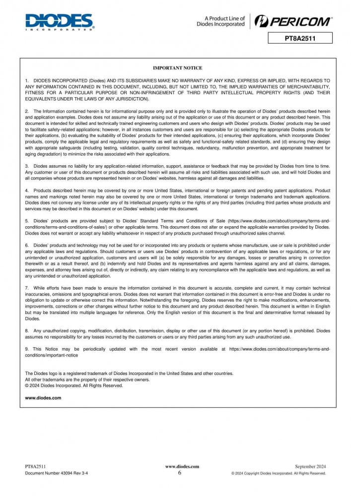 PT8A2511PE datasheet page 6