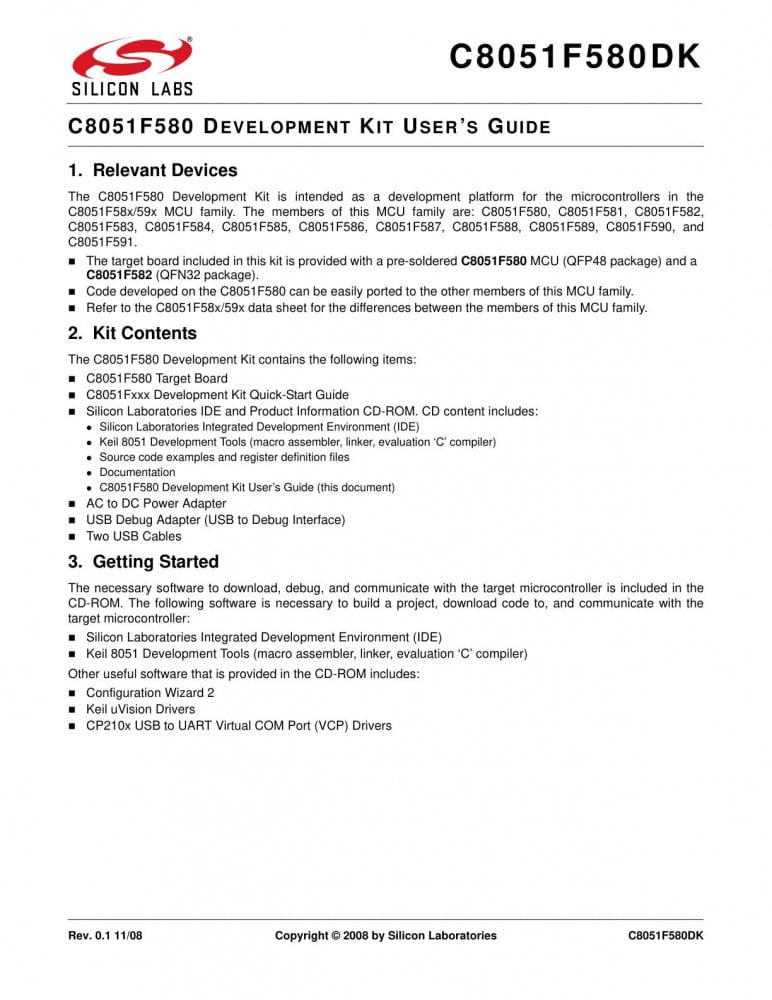C8051F580DK document page 1