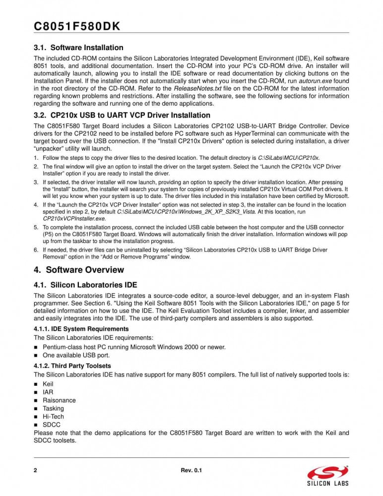 C8051F580DK document page 2