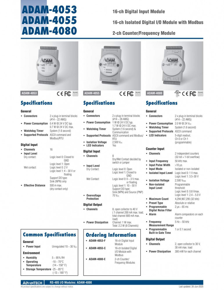 ADAM-4080 product documentation page