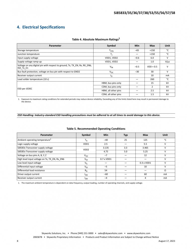 SI858x datasheet page 8