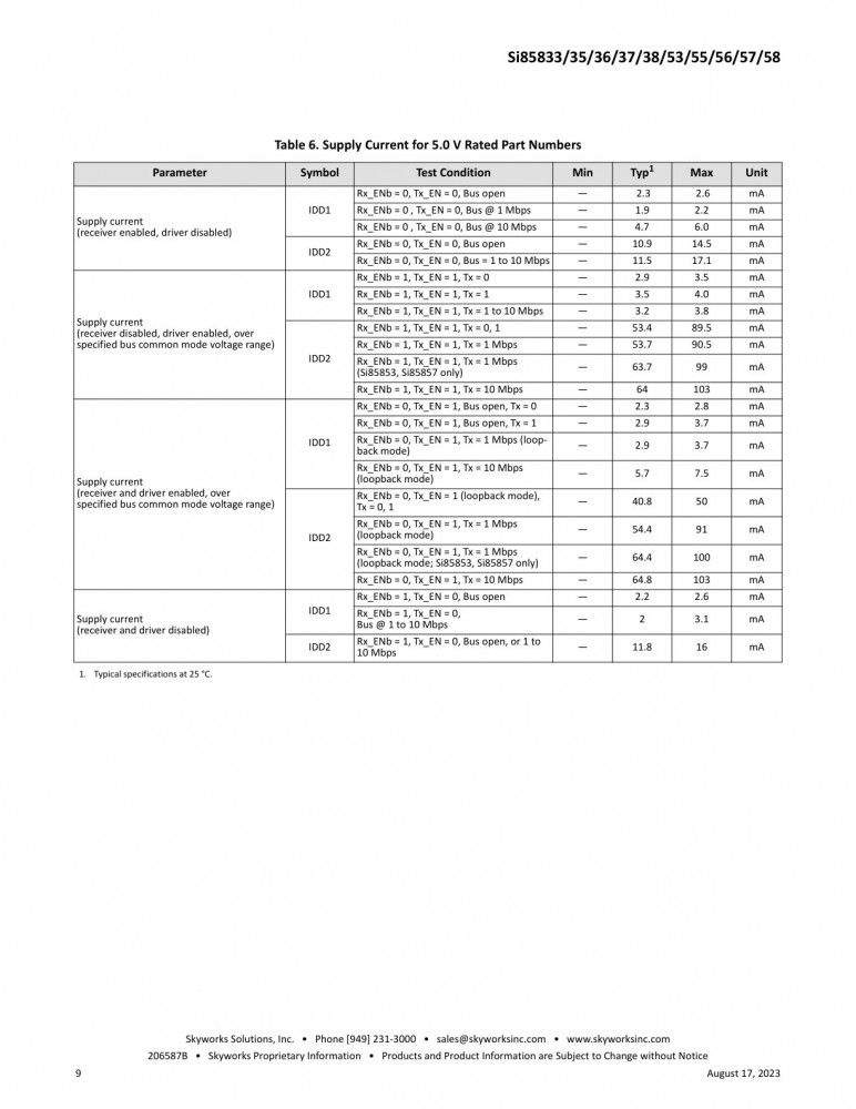 SI858x datasheet page 9