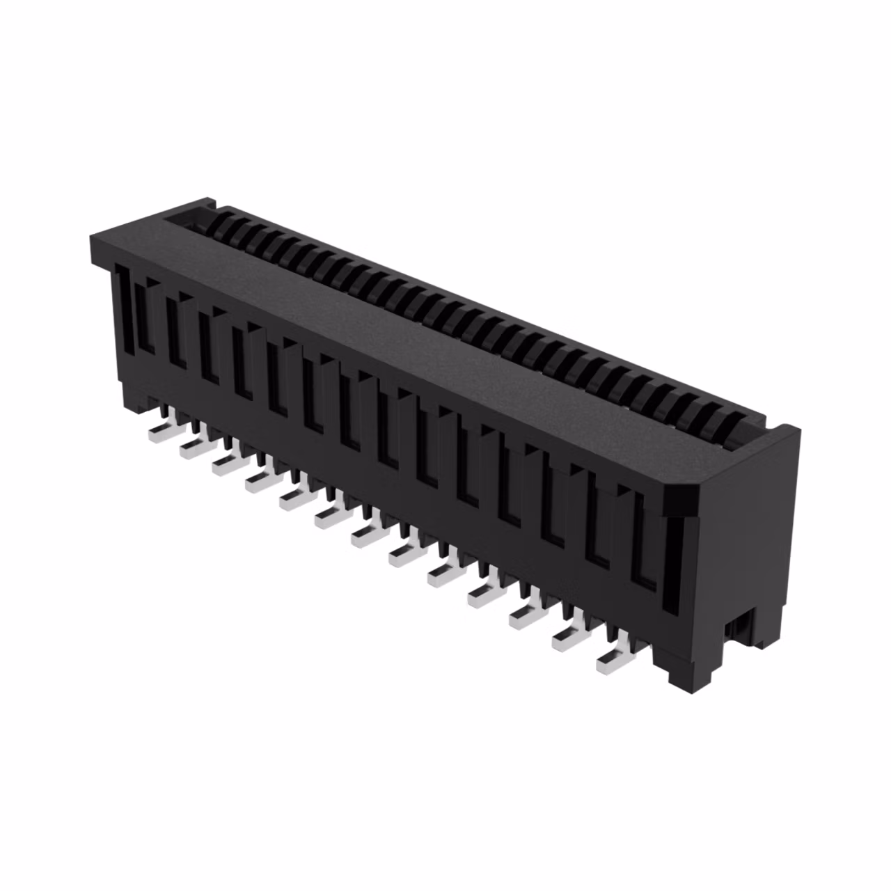 Easy-On FFC/FPC Connector, 0.50mm Pitch, Surface Mount, Vertical, Non-ZIF, Standard Footprint, Tin Bismuth Plating, Short Terminal Type, Black, 27 Circuits for sale