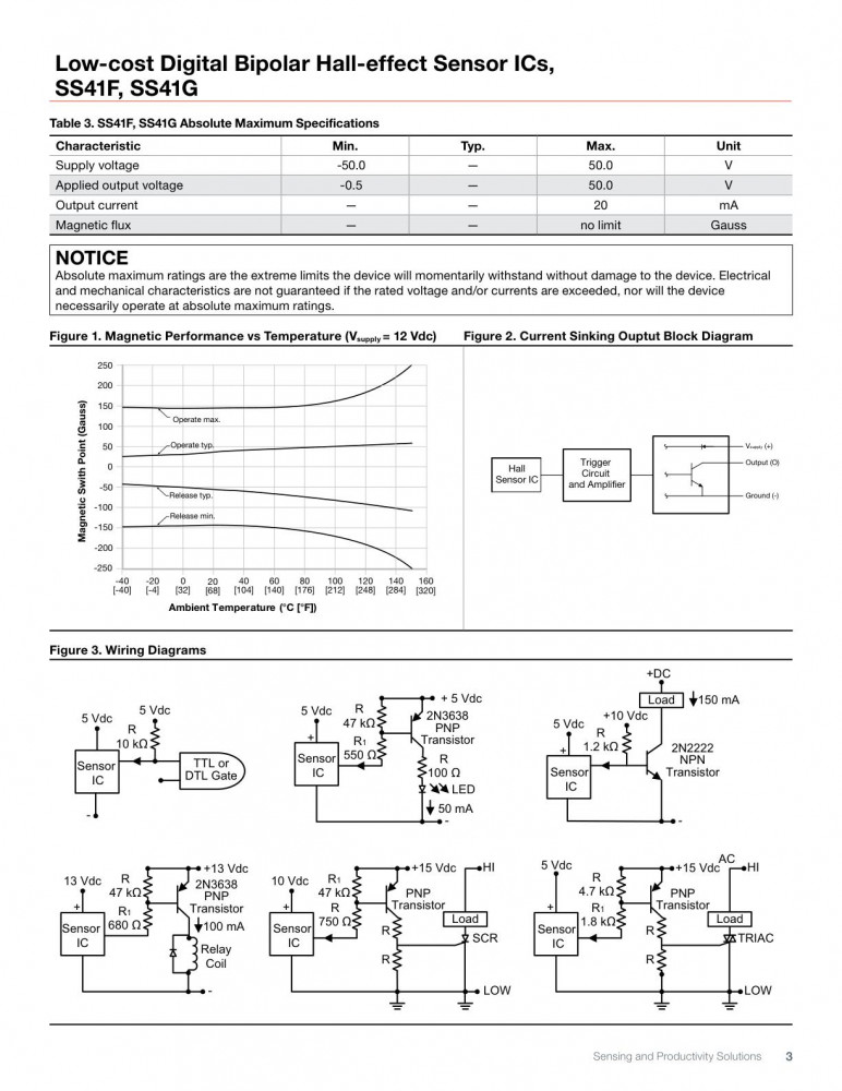 Honeywell SS41F datasheet page 3