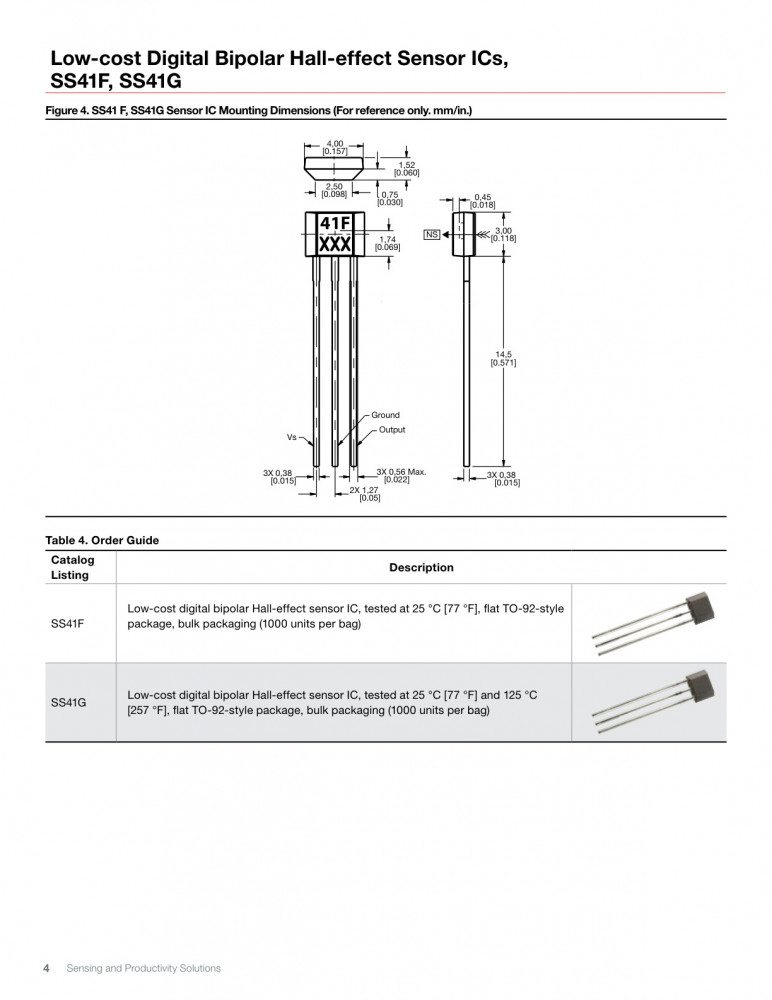 Honeywell SS41F datasheet page 4