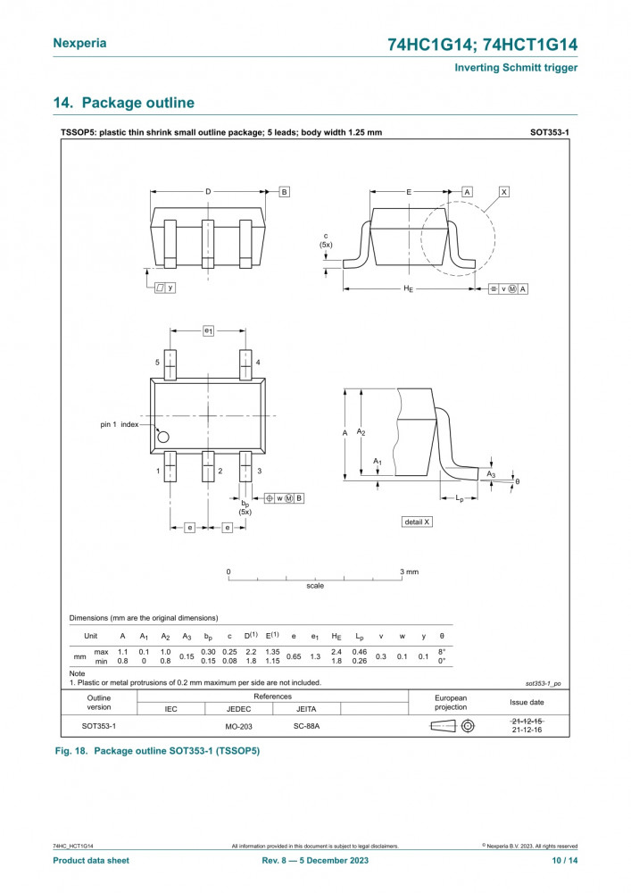 74HC1G14GW datasheet page 10