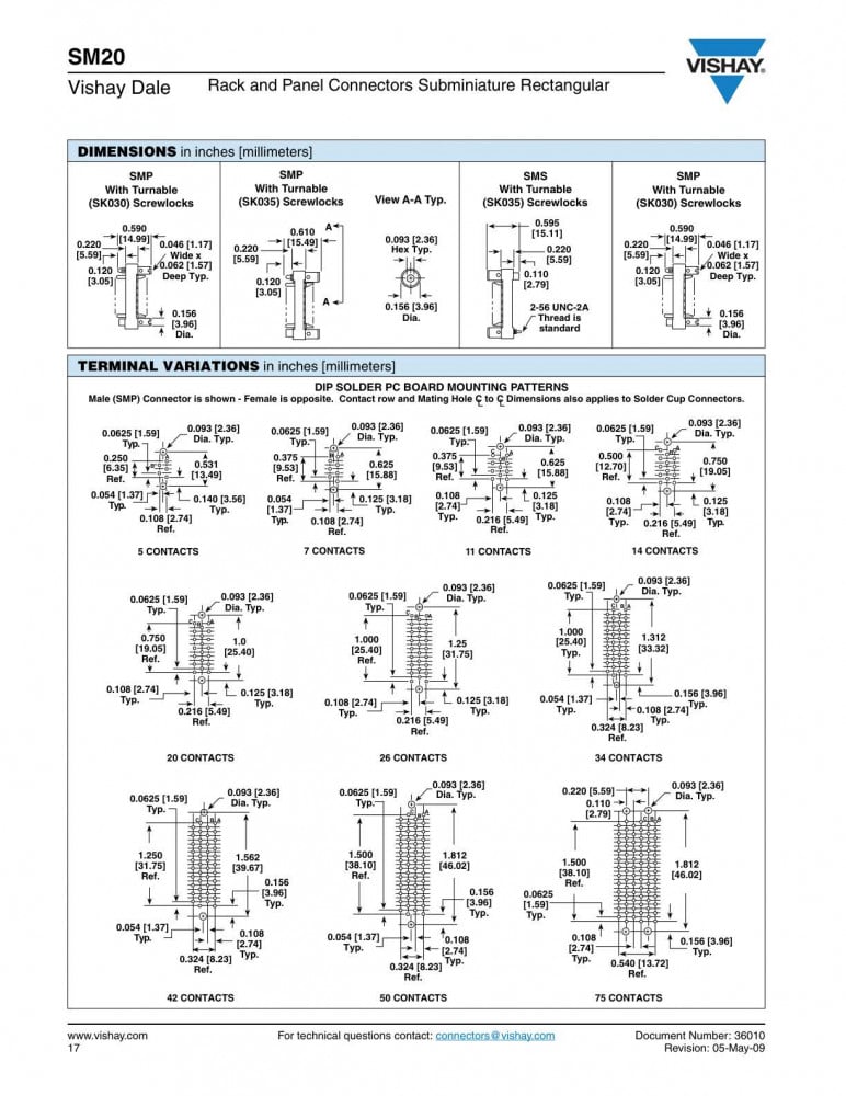 VISHAY connector datasheet page 2