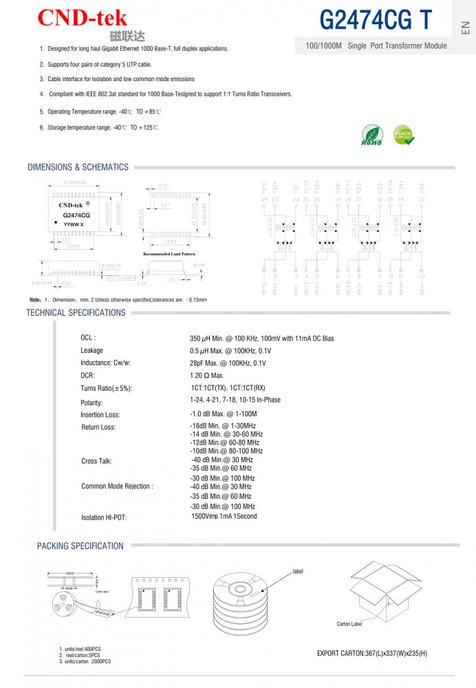 G2474CG T-CND datasheet drawing
