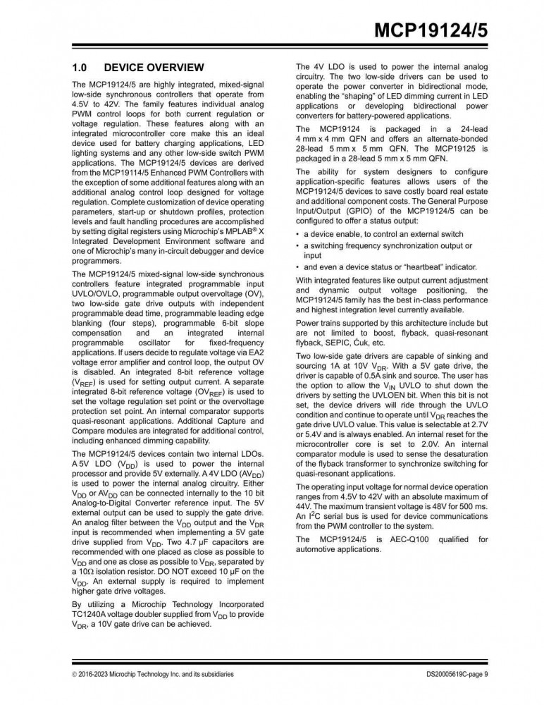 MCP19124T-E/MJ datasheet preview page 9