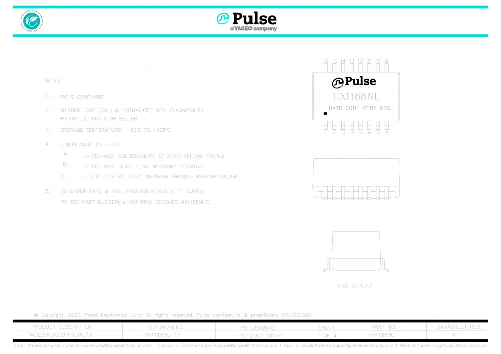 HX1188NL datasheet page 1