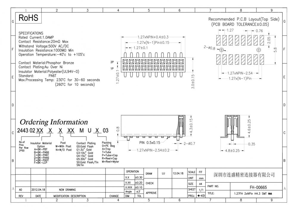 FH-00665 technical drawing page