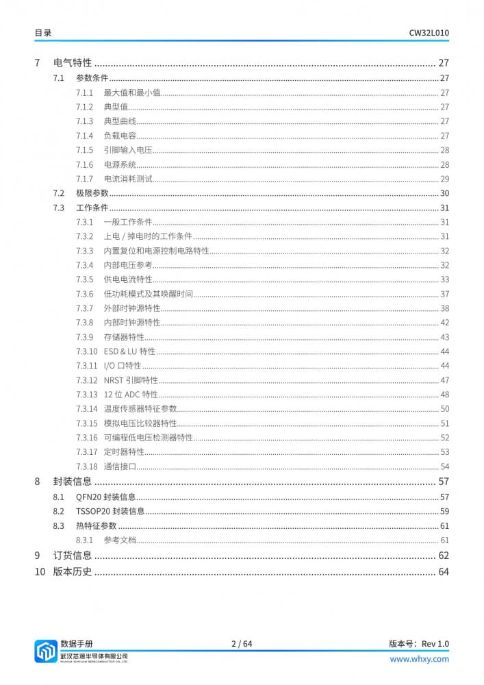 CW32L010 datasheet page 3