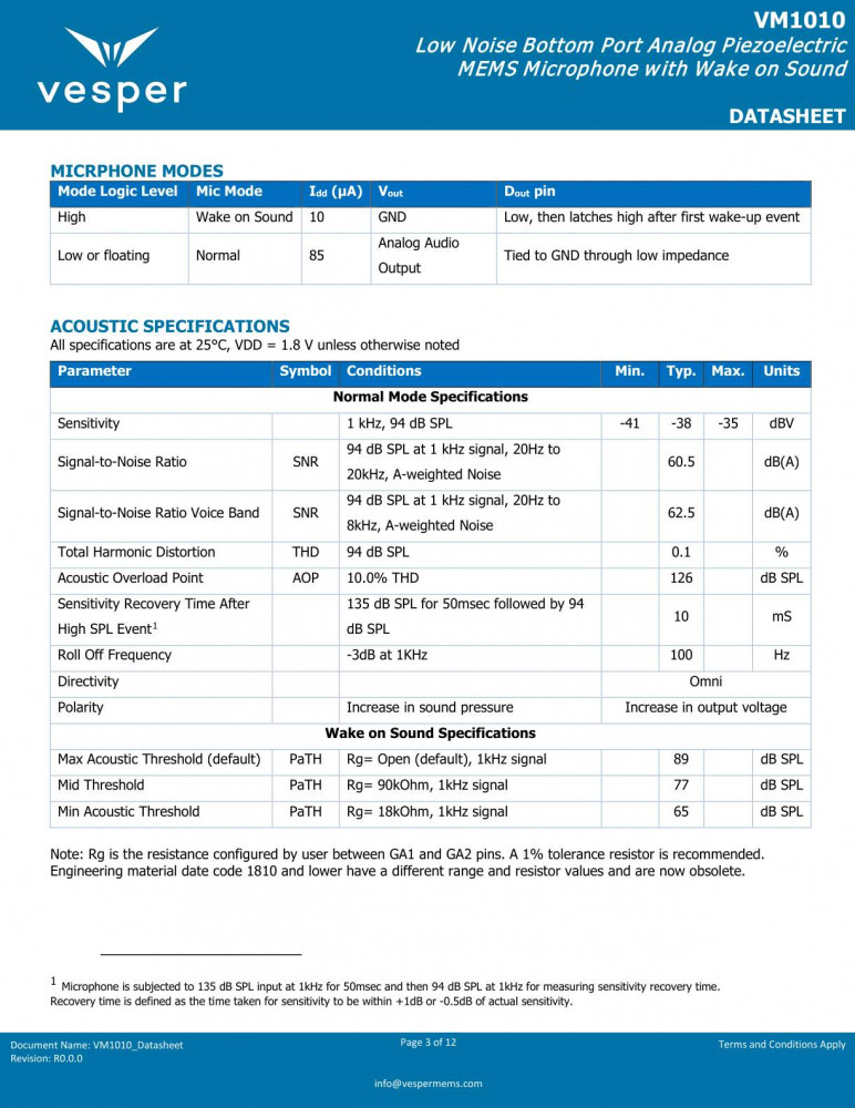 VM1010 datasheet page 3