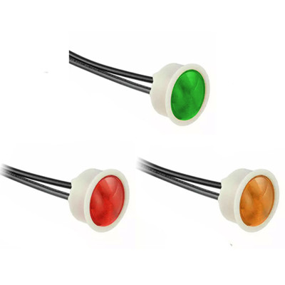 Neon Panel Mount Indicator Green .810″ Semi Dome 125V Wire Leads for sale