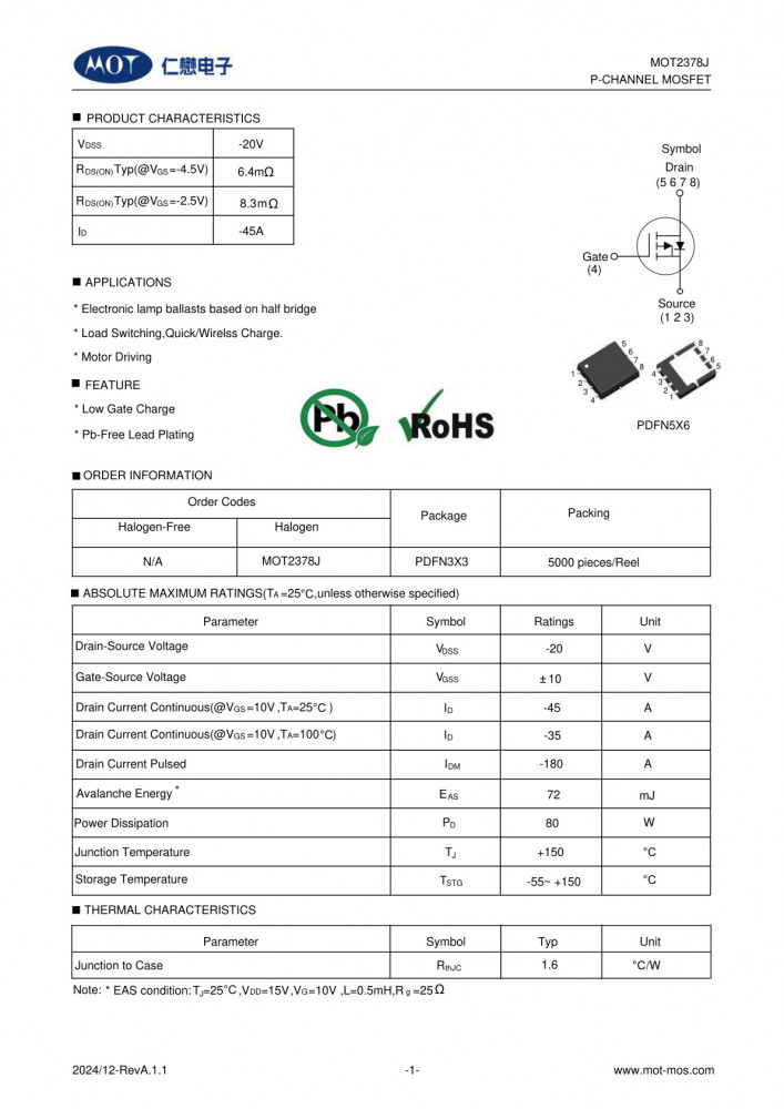 MOT2378J datasheet page 1