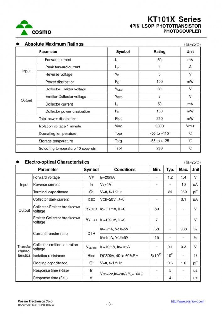 KT1018TLD datasheet page 3