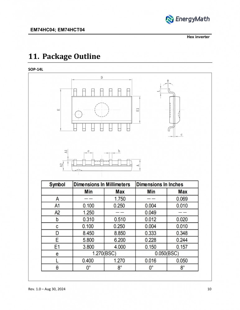 EM74HC04D datasheet page 10