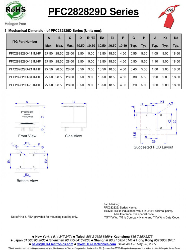 PFC282829D technical document page 2