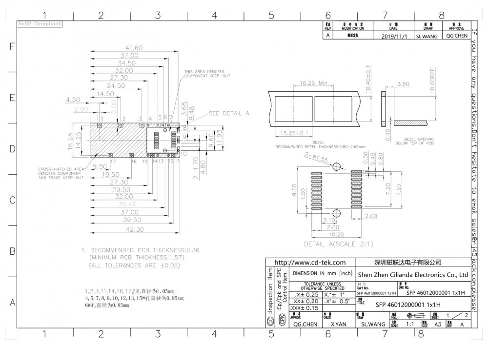 SFP 46012000001 1x1H technical drawing page 2