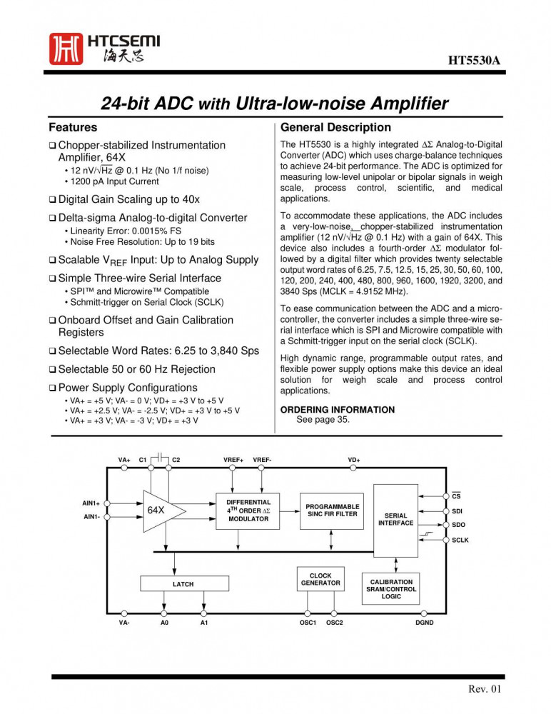 HT5530 technical document page 1