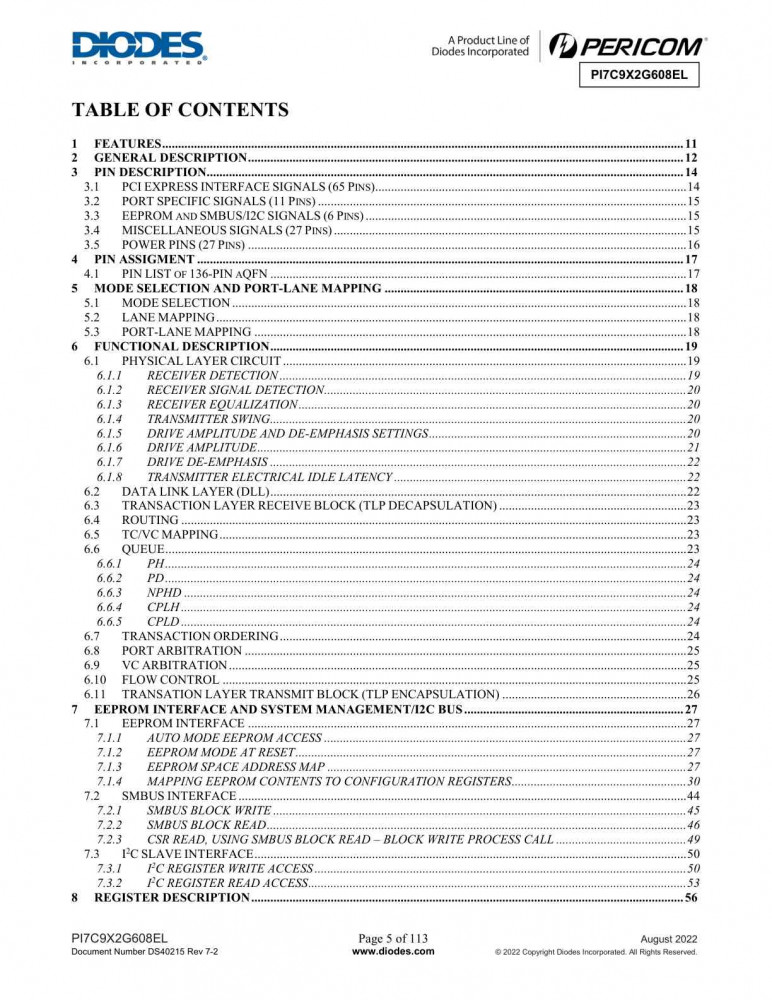 PI7C9X2G608ELBZXAE datasheet page 5