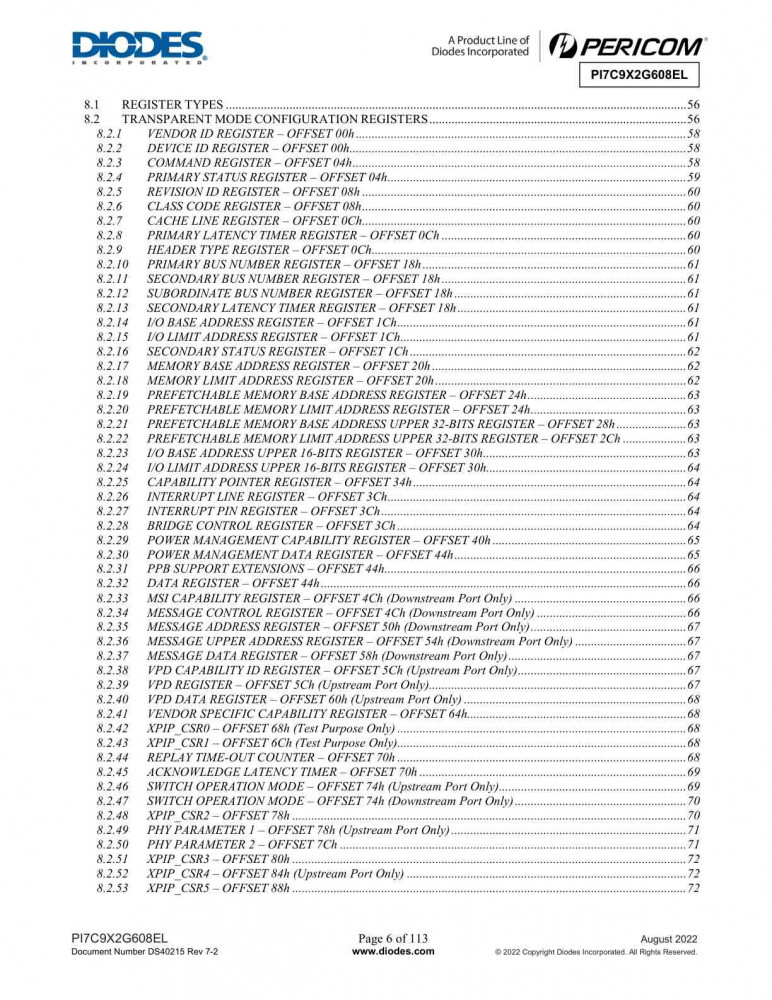 PI7C9X2G608ELBZXAE datasheet page 6