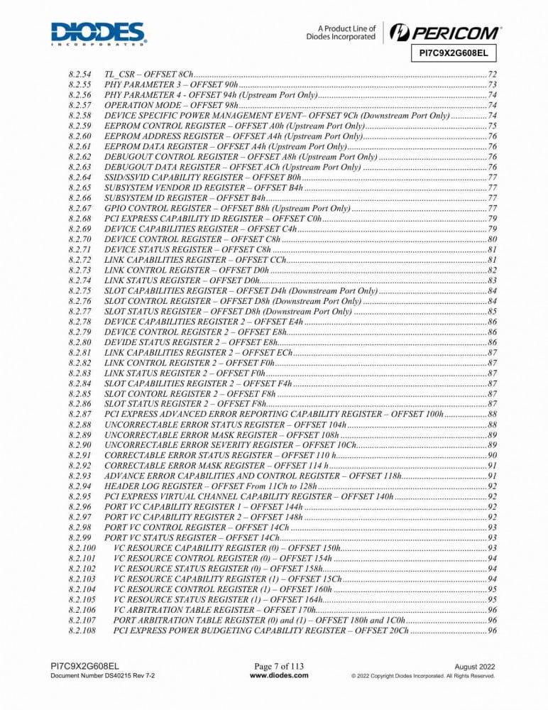 PI7C9X2G608ELBZXAE datasheet page 7