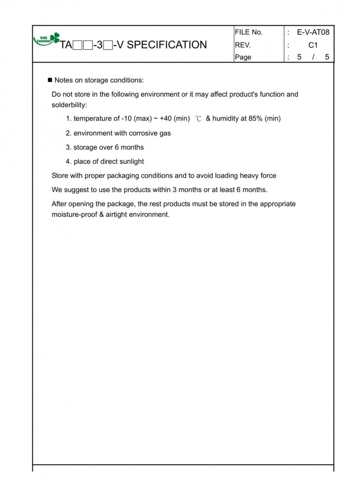 TAC-32W-V-T/R handling notes