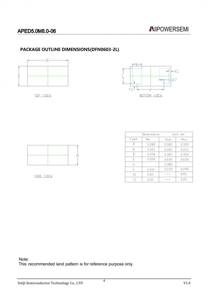APED5.0M8.0-06 datasheet page 4