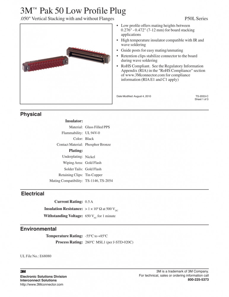 3M P50L-100P-A-DA technical document page 1