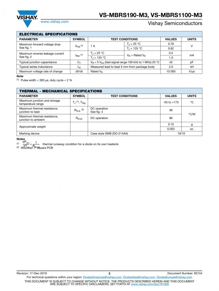 VS-MBRS1 datasheet page 2