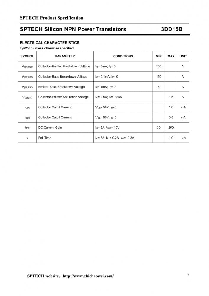 3DD15B datasheet page 2